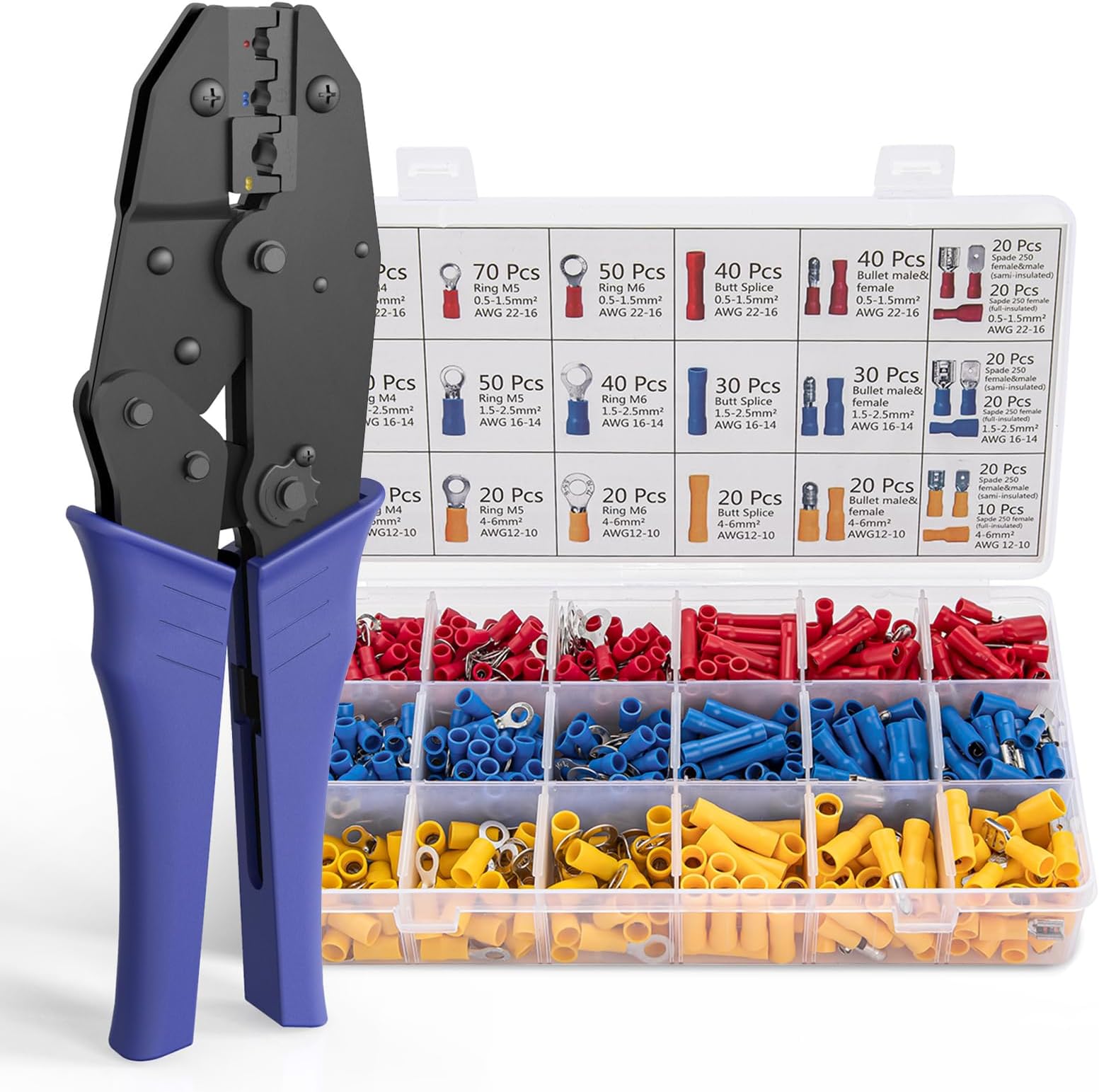 Syznoctil Ratcheting Crimping Tool Kit 7 Interchangeable Jaws Crimping ...