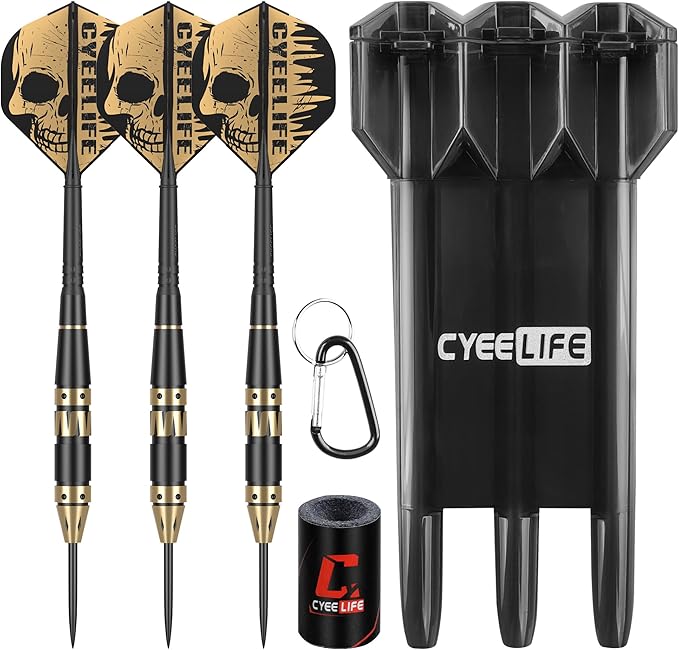 Amazon.com : CyeeLife Brass Steel Tip Darts Set 24g,3 Pack Professional ...