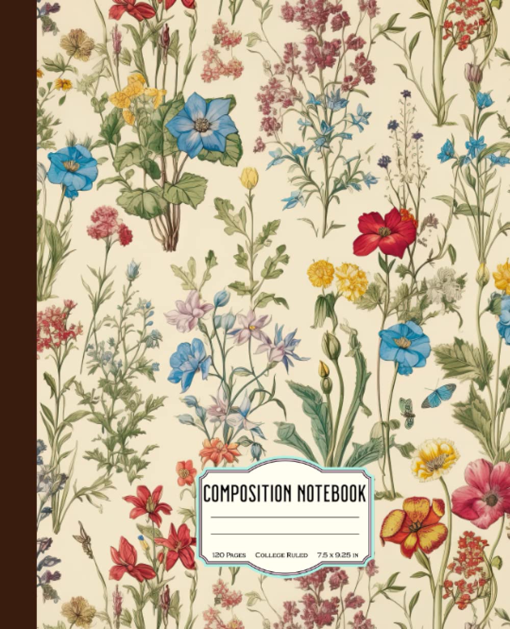 Composition Notebook: College Ruled Notebook with Vintage Floral ...