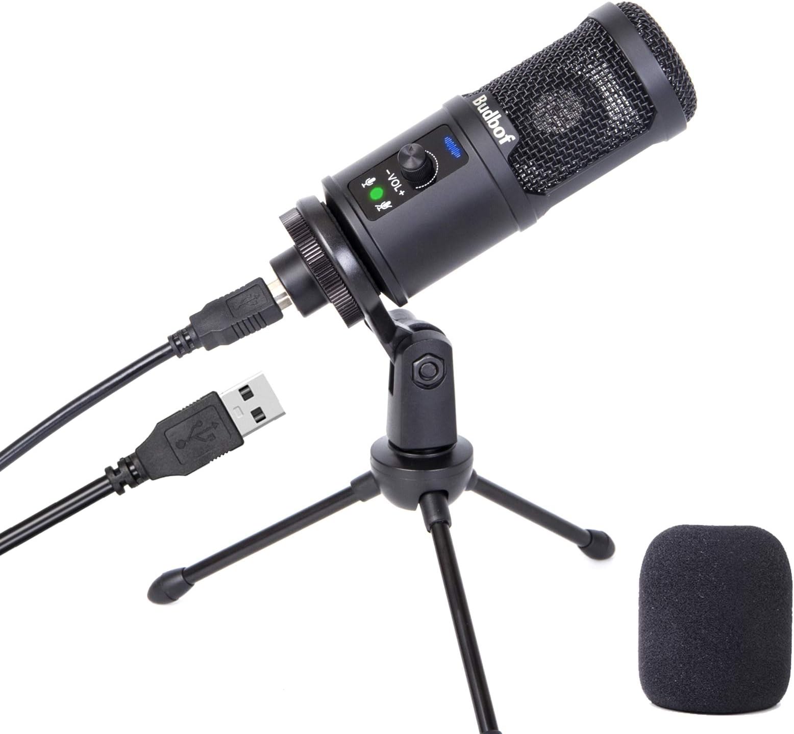USB Microphone for Computer, Budbof Condenser PC Mic for MAC or Windows ...