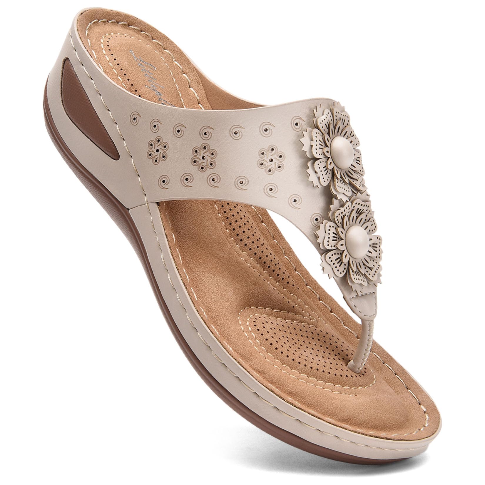 Littleplum Flip Flops for Women Wedge Sandals Casual Comfortable ...