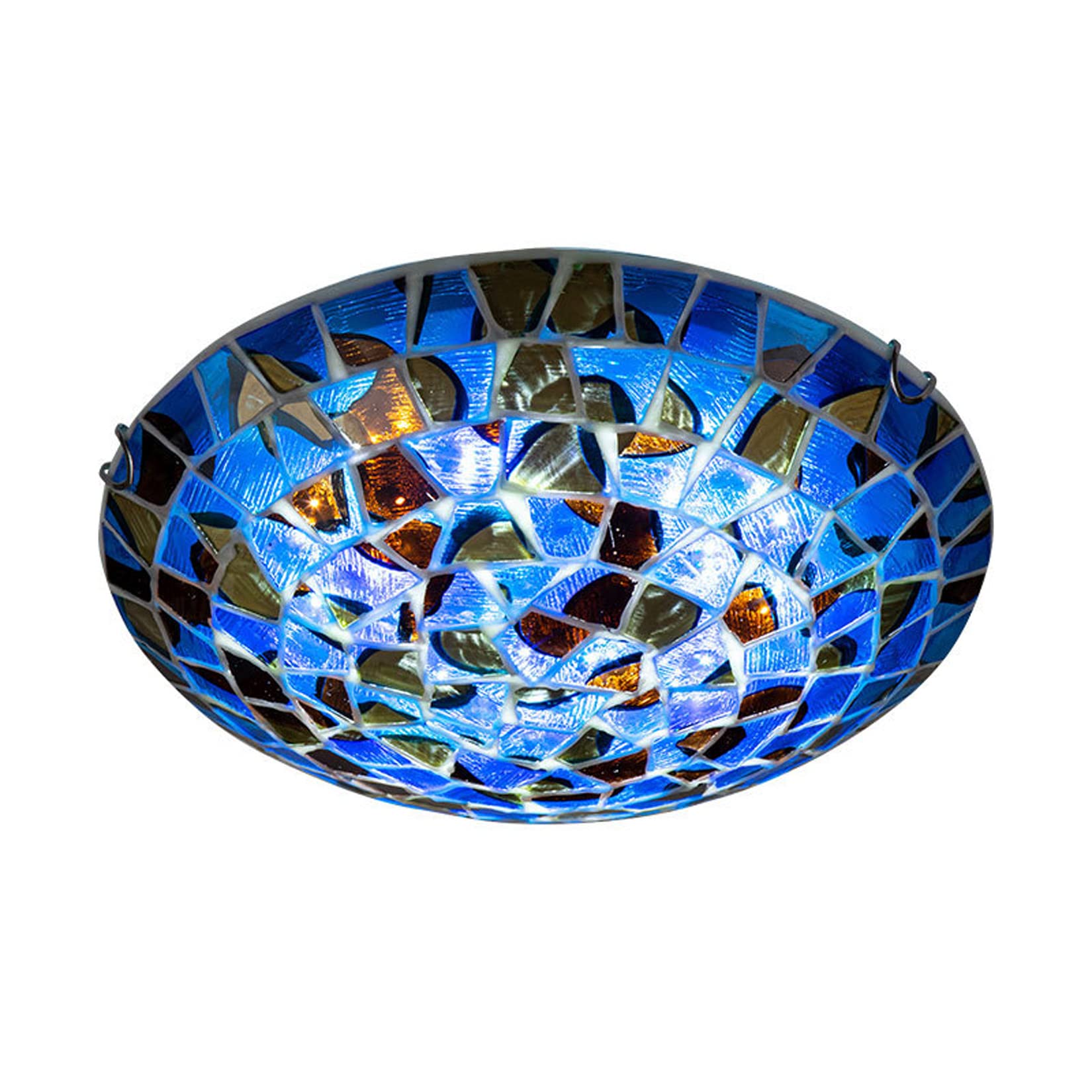Blue Mosaic Ceiling Mount Rectangle Flush Mount Lighting Simplicity