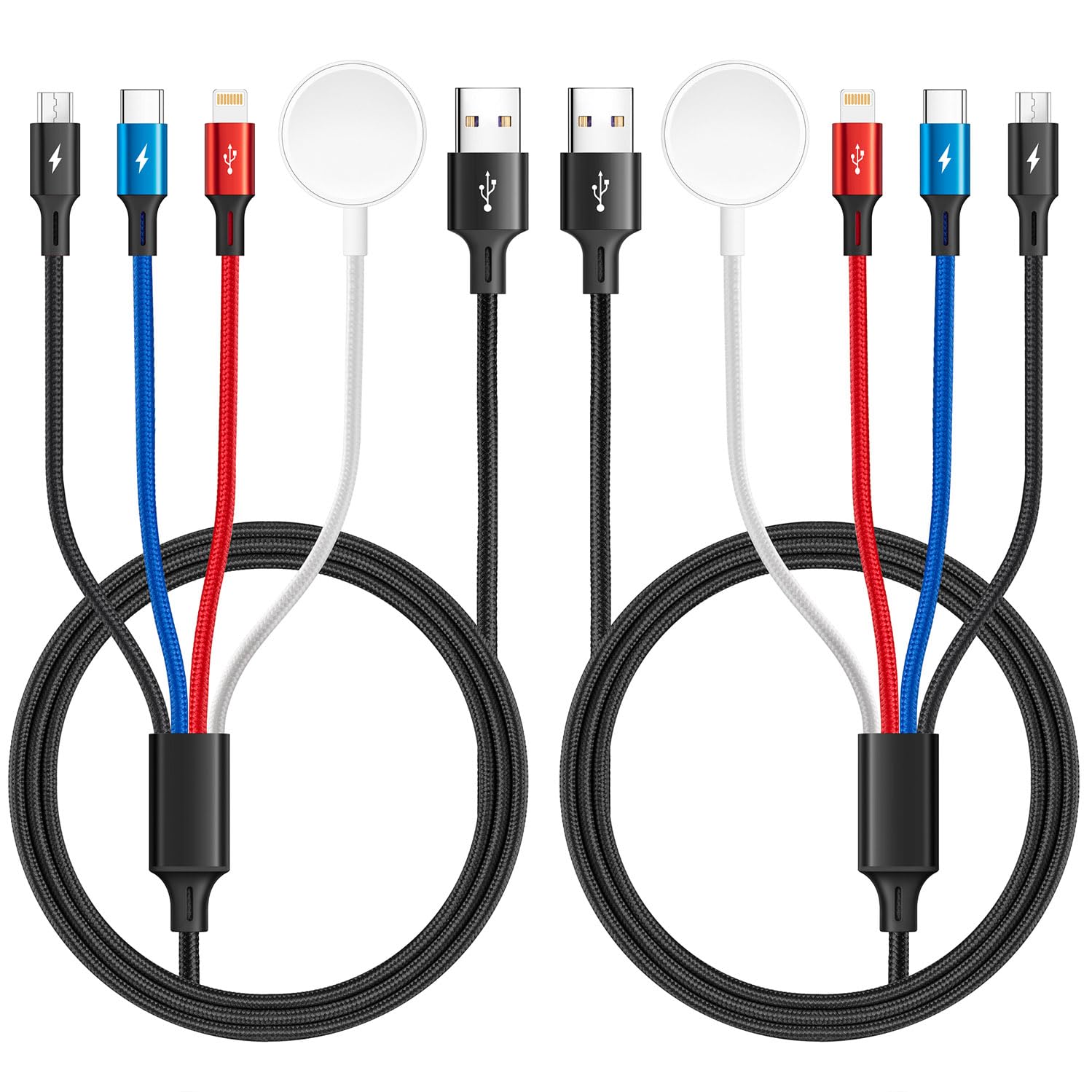 Amazon.com: Upgraded Multi Charging Cable 3.5A,6Ft 4 in 1 Braided Multi ...