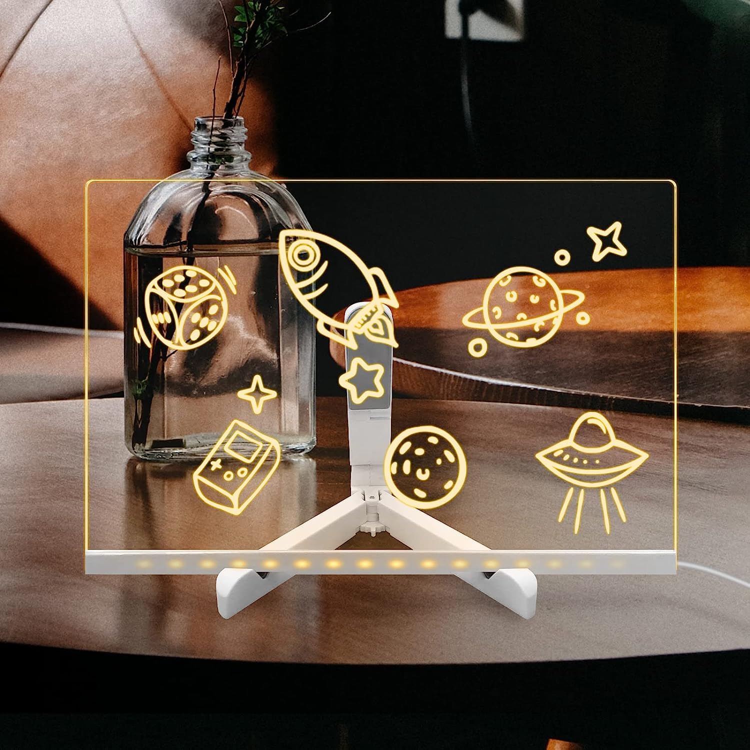 AKCredible DIY 3D Acrylic Writing Pad with LED Light, Rewritable ...