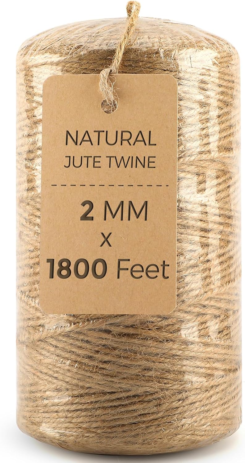 Amazon.com: MROCO Natural Jute Twine 1800 Feet Long Twine String for ...