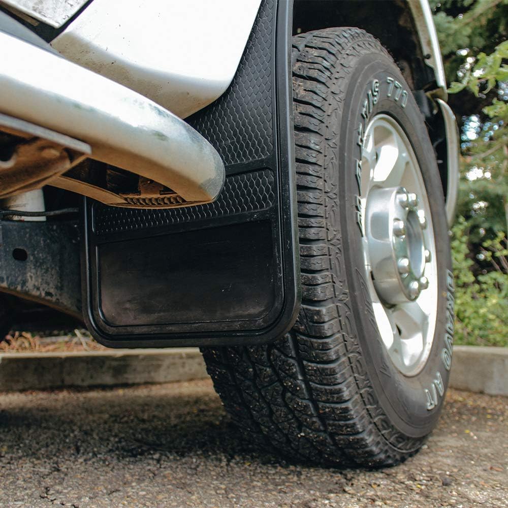 12X19 Heavy Duty Black Rubber Mudflaps Front and Rear Set of 4, Mud ...
