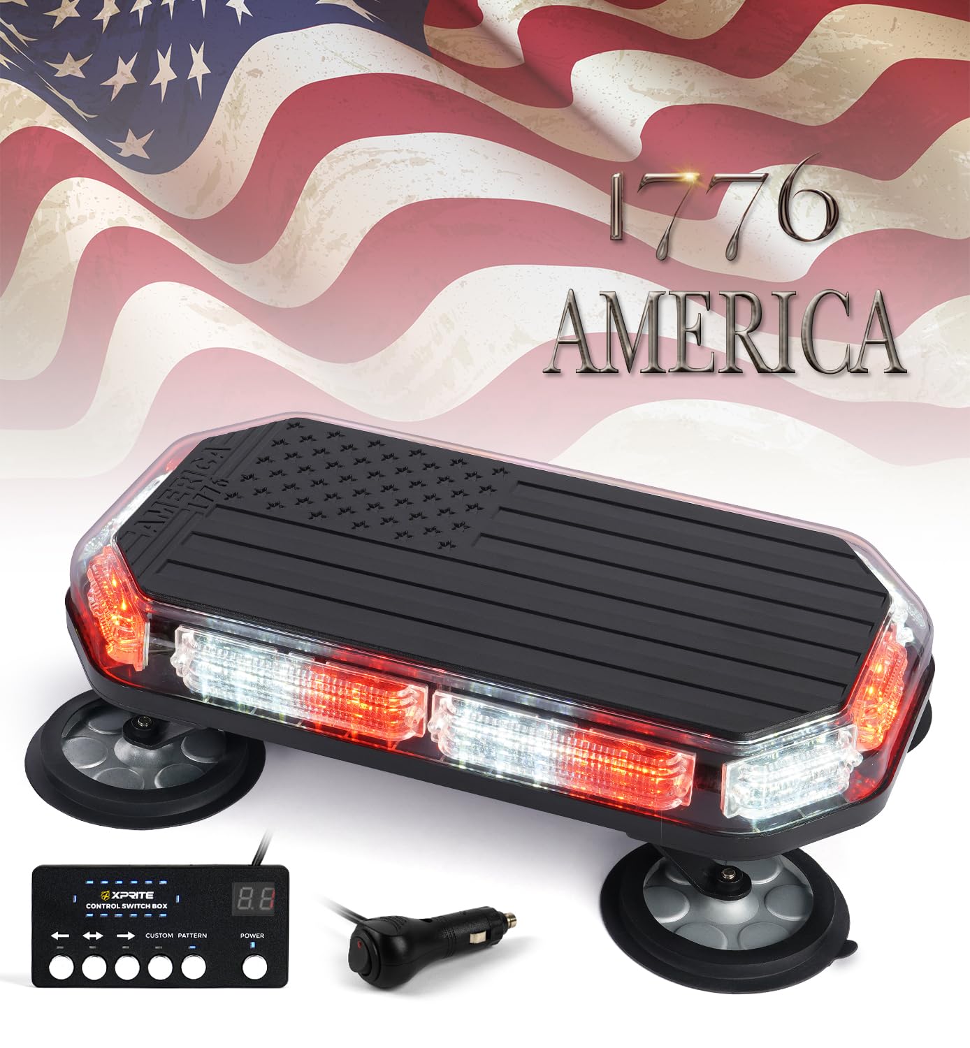 Amazon.com: Xprite 42 LEDs Rooftop Strobe Beacon Lights - Magnetic ...