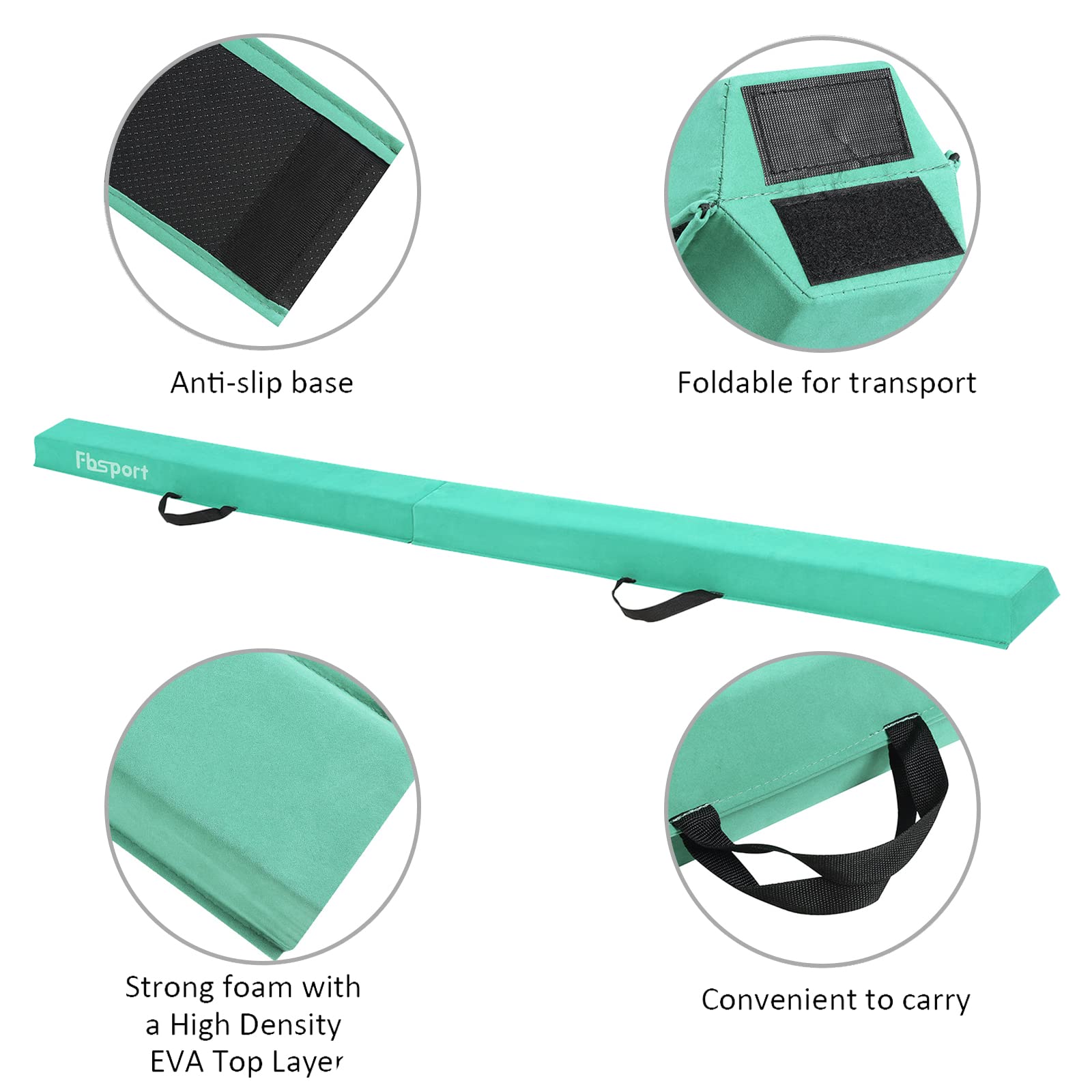 300 CM Folding Gymnastics Balance Beam Kids Training Beam Foldable ...