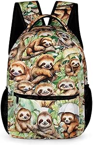Amazon.com | ZCJB-WSRY Sloth Backpack for Kids Girls Boys School, 16 ...