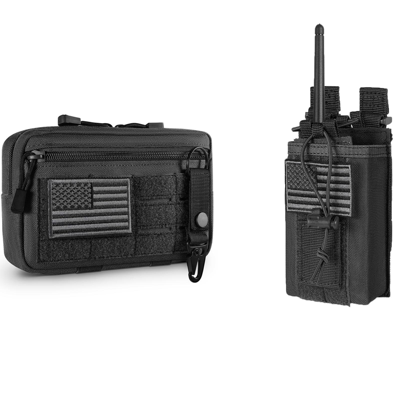 Amazon.com: Tactical Molle Admin Pouch with USA Flag Patch and Keychain ...