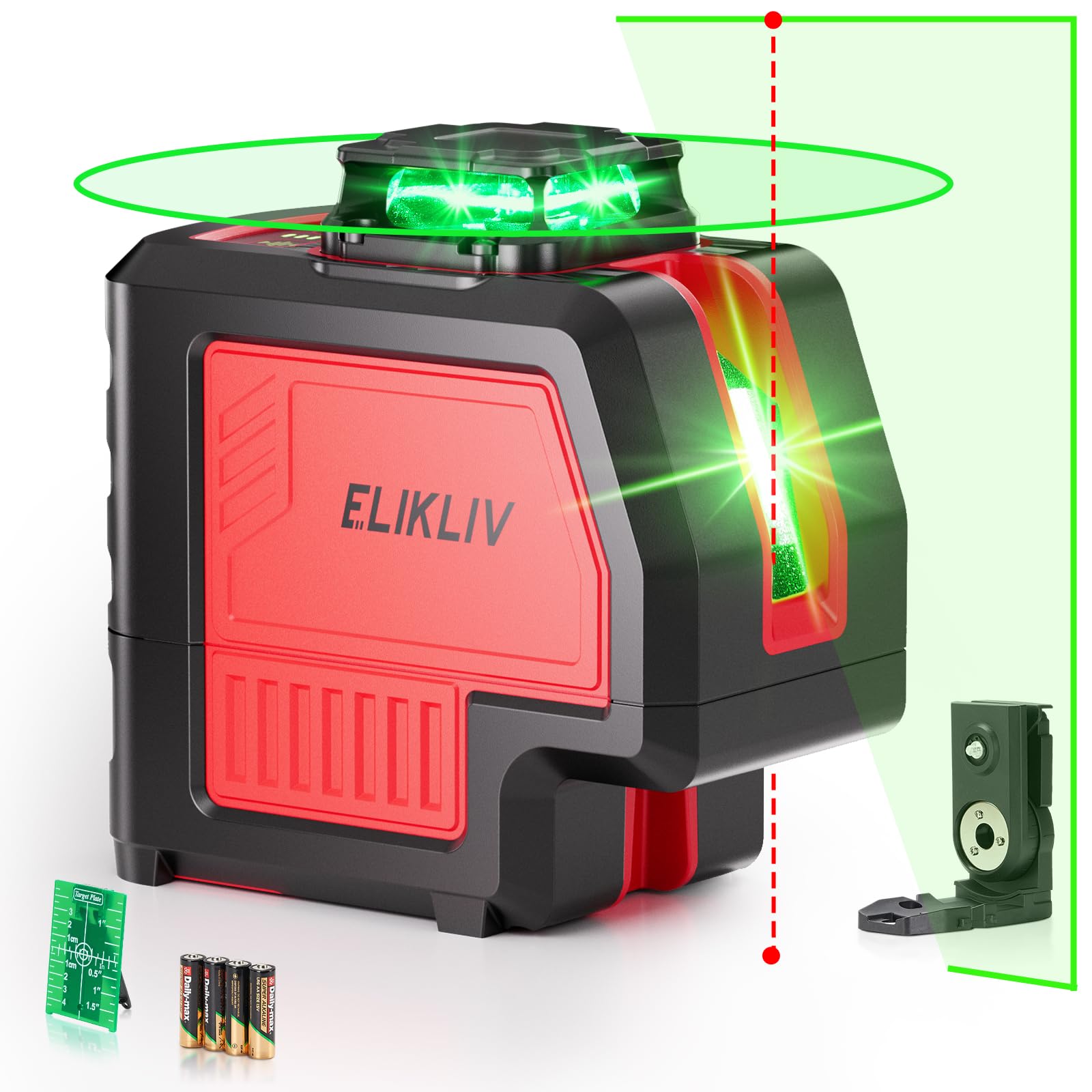Snapklik.com : Elikliv 2 Plumb Dots 5 Lines Laser Level - 200Ft Green ...