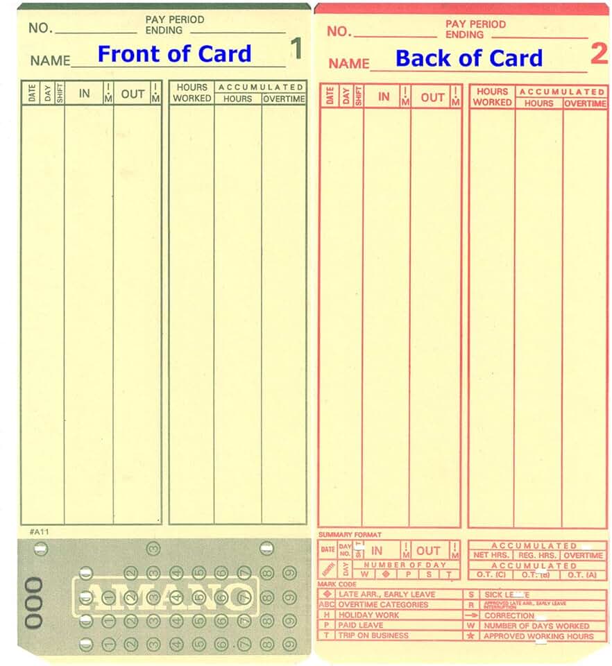 Amazon.com: Time Cards - Time Cards / Time Clocks & Time Cards: Office ...