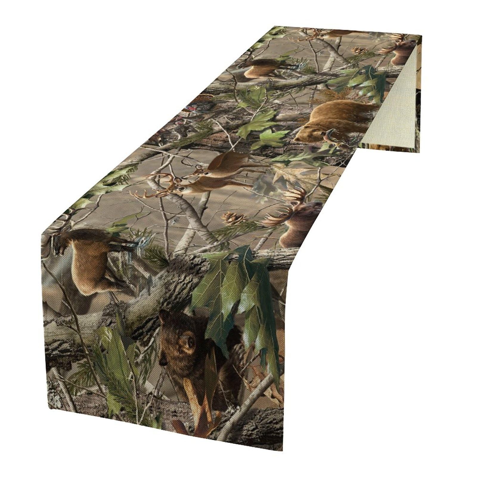 Amazon.com: Rustic Forest Table Runner, Camouflage Hunting Tree Camo ...