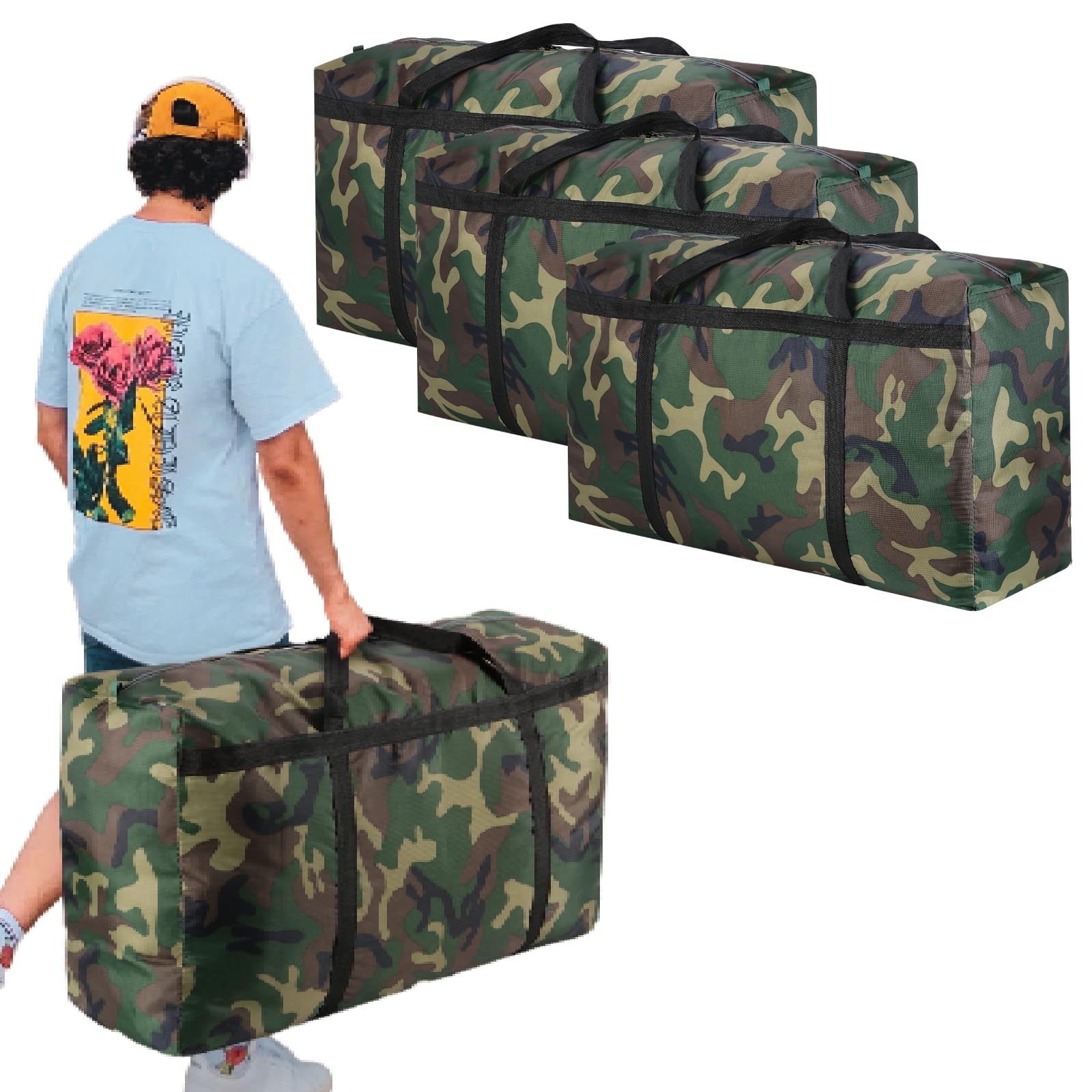 Amazon.com: LINNTEAU Camouflage Extra Large Moving Bags, Heavy Duty ...