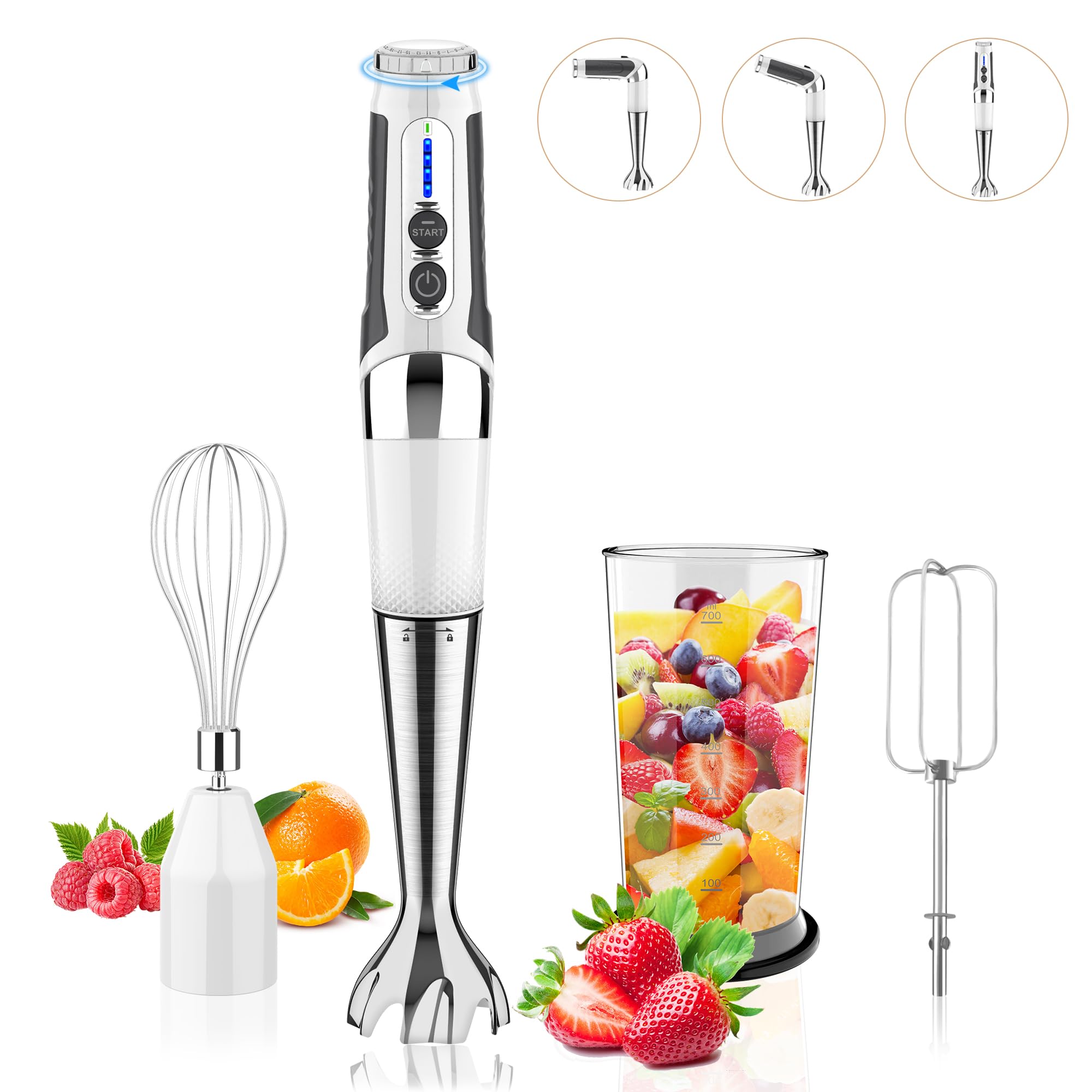 Amazon.com: Cordless Immersion Blender Handheld: 3-in-1 Rechargeable ...
