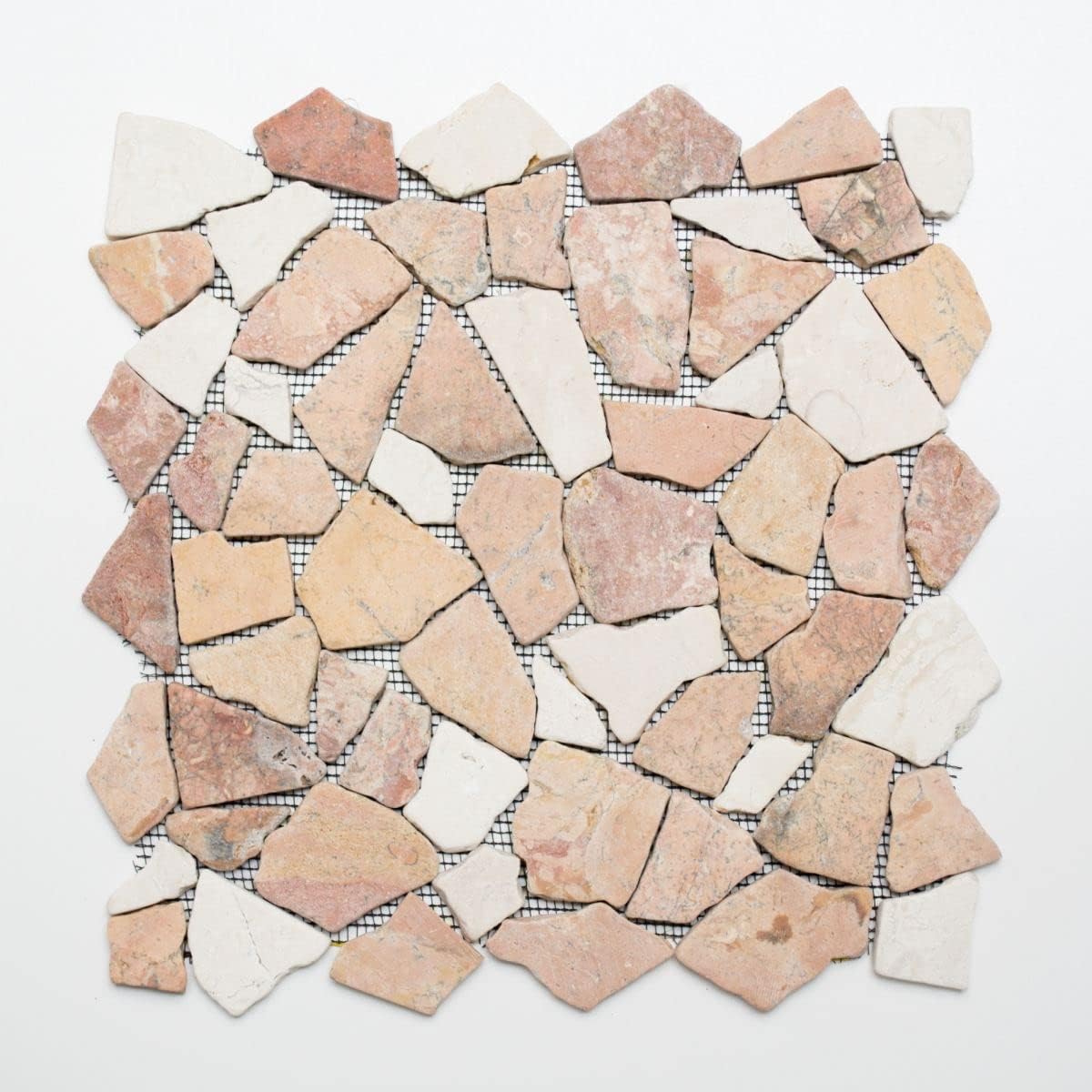 Carrelage mosaïque en marbre naturel beige rouge cassé Ciot RossoCream ...