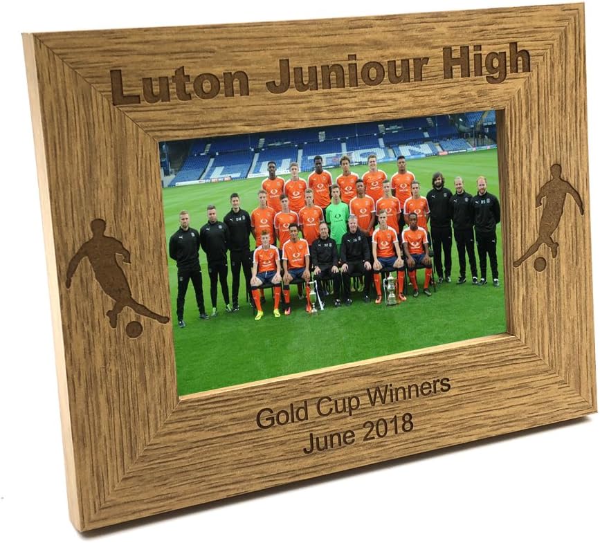 Football Team Gift Personalised Engraved Wooden Photo Frame (4 x 6 Inch ...