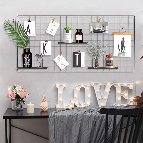 Amazon.com - Pulatree Grid Photo Wall, Wire Wall Grid Panel for Photo ...