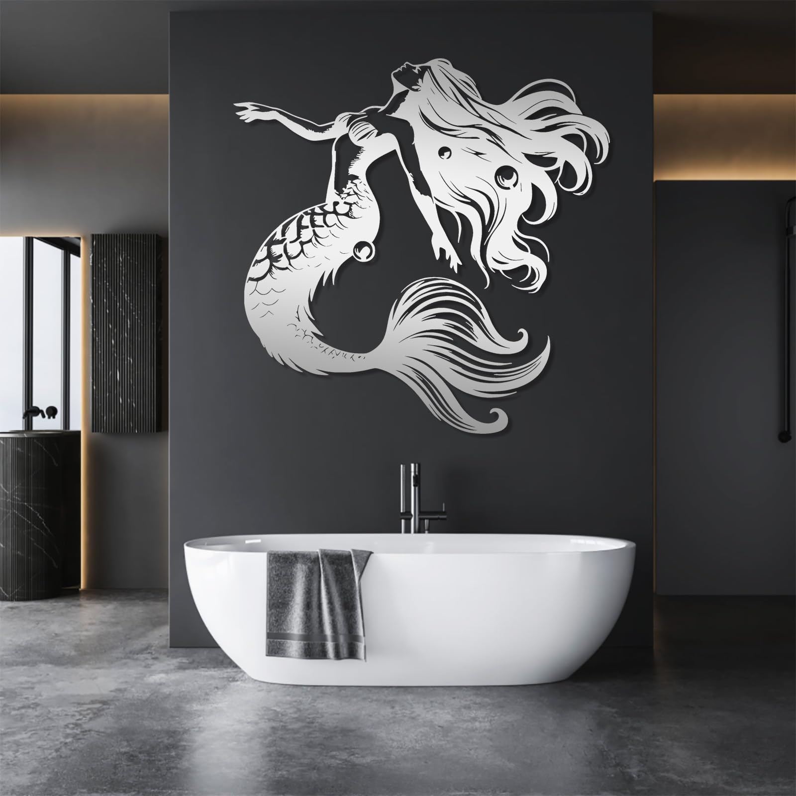 Amazon.com: LARNT Mermaid Metal Wall Art, Metal Mermaid Wall Decor ...