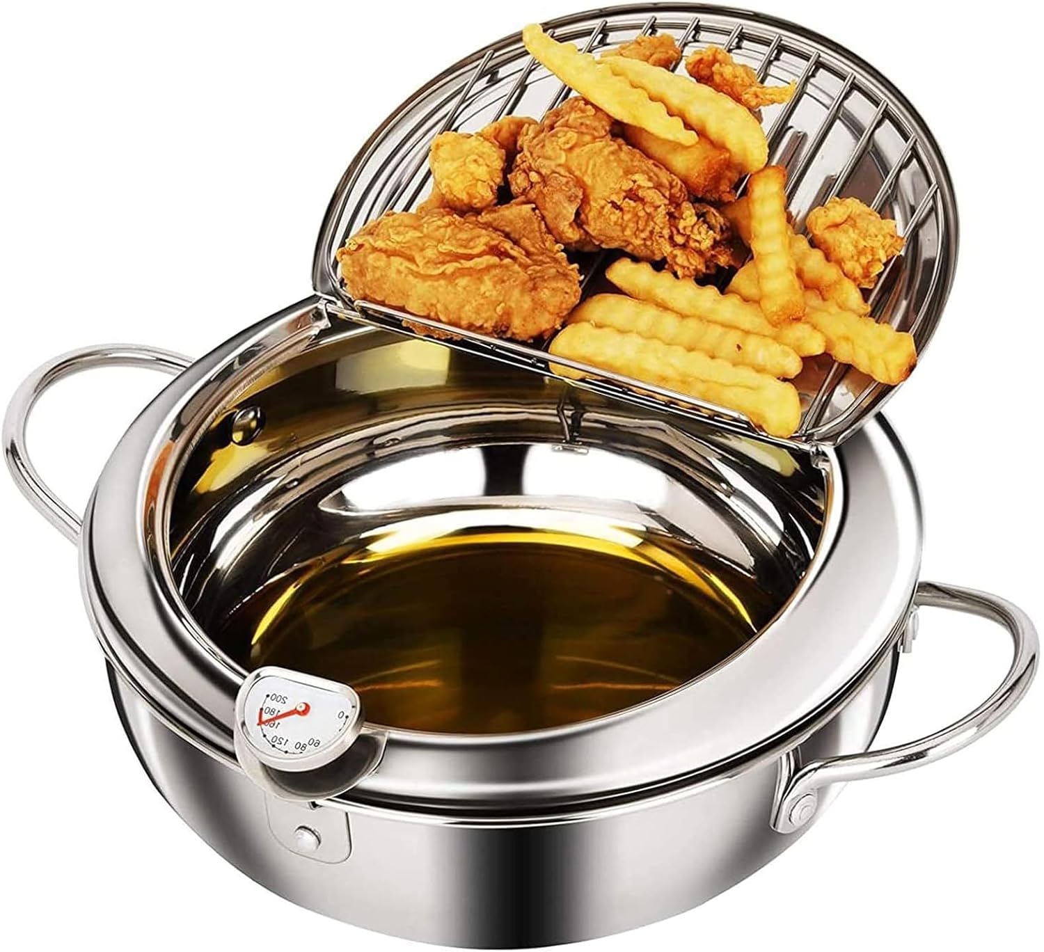 Utopiashi Deep Fryer Pot, 304 Stainless Steel Deep Frying Pot Cooking ...