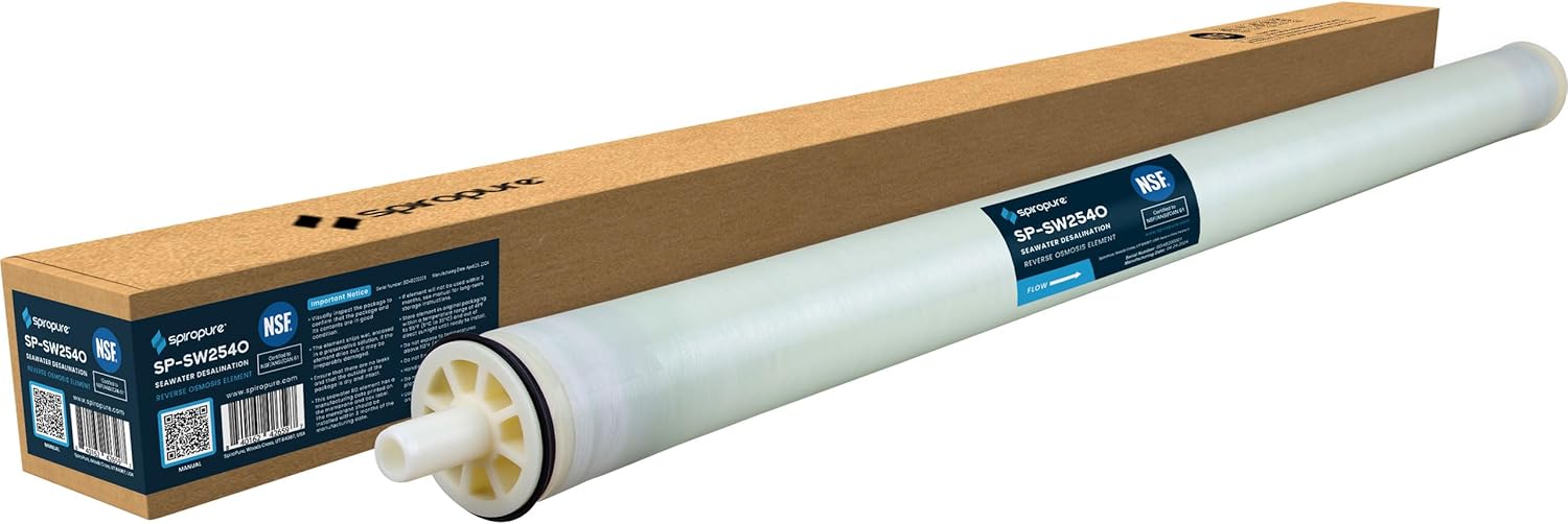 Amazon.com: SpiroPure SP-SW2540 NSF-Certified Commercial RO Membrane Replacement 2.5x40 Seawater ...