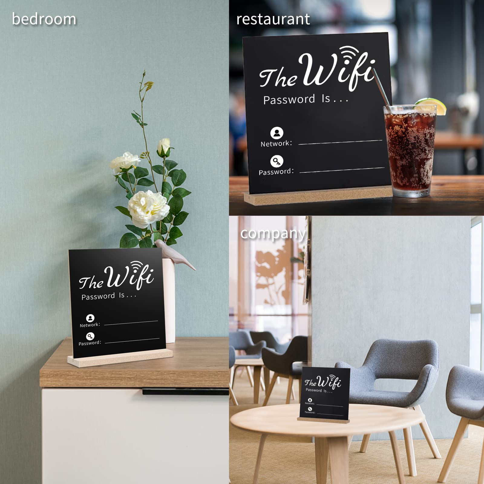 Snapklik.com : FOVERN1 Wooden WiFi Password Sign - Freestanding ...