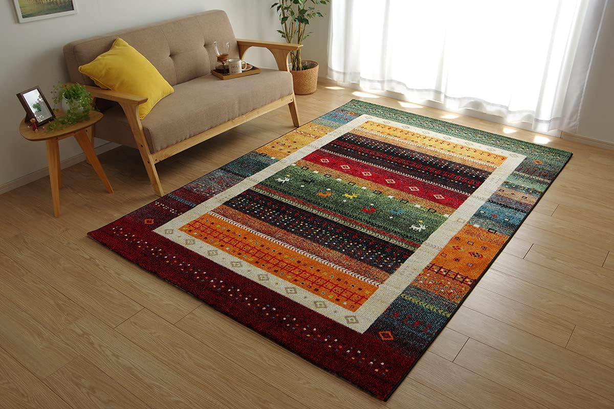 Amazon｜イケヒコ・コーポレーション ラグ カーペット トルコ ウィルトン織 プラテリア 約133×190cm 抗菌防臭 消臭 へたり ...