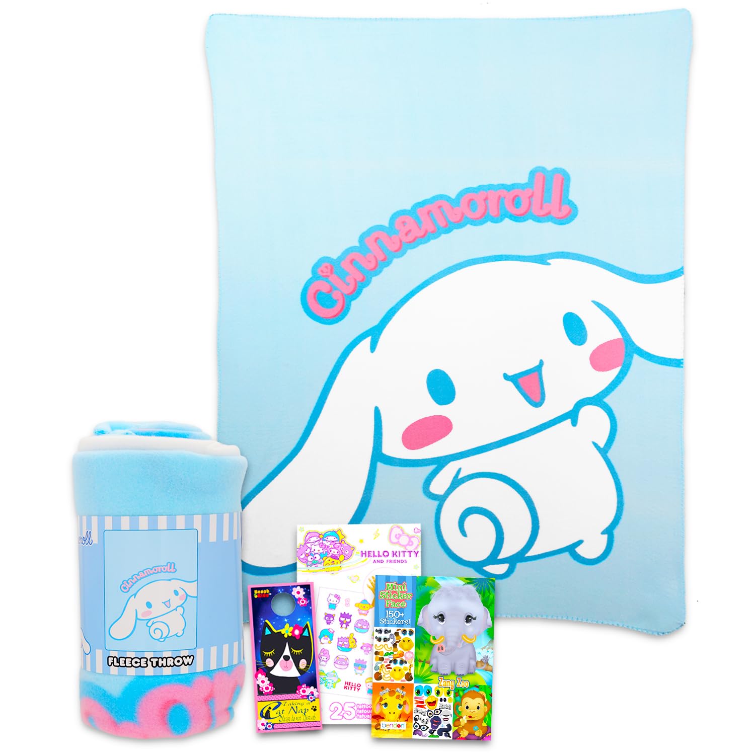 Amazon.com: SANRIO Cinnamoroll Fleece Blanket Set - Bundle with Soft ...