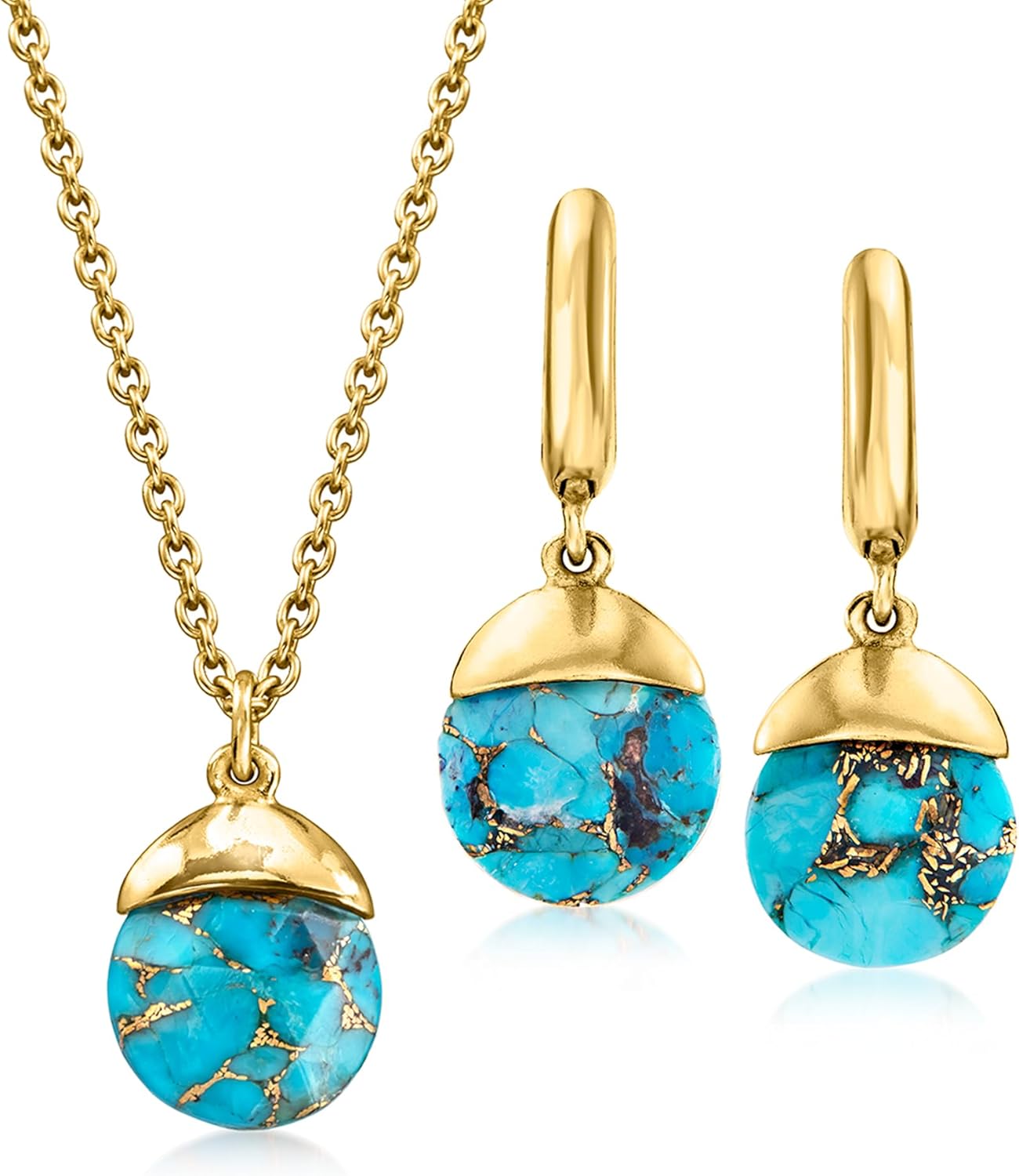 Amazon.com: Ross-Simons Turquoise Jewelry Set: Drop Earrings and ...