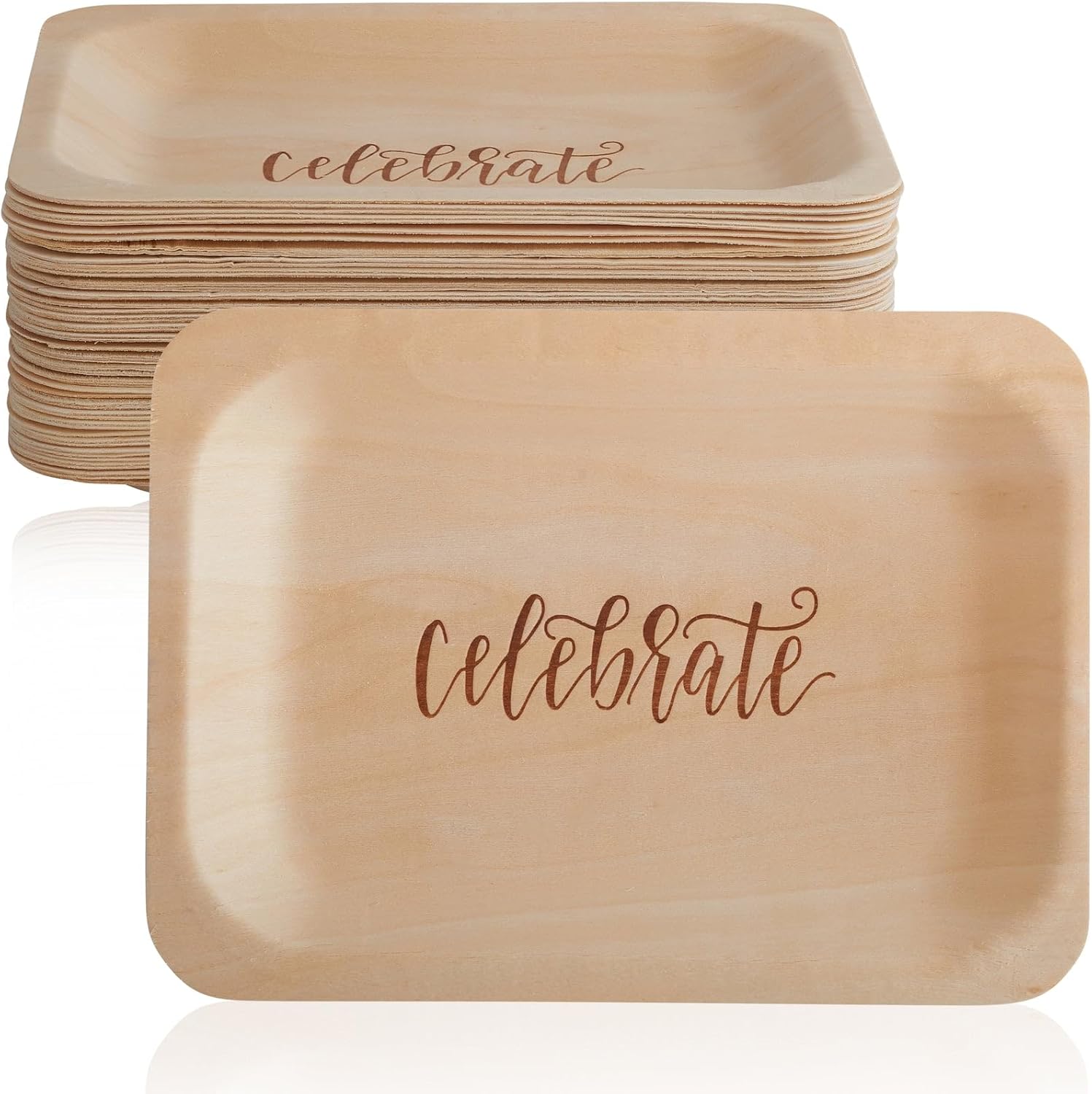 Amazon.com: Celebrate Disposable Party Plates – Rustic, Compostable ...