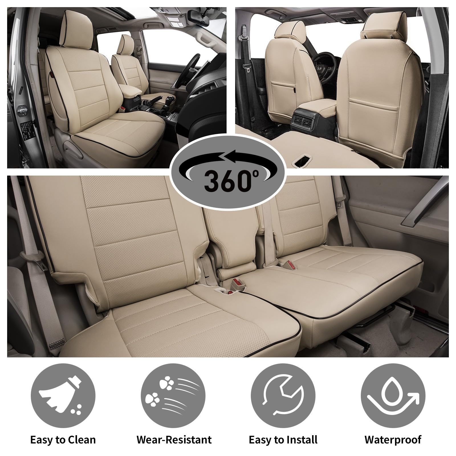 Snapklik.com : EKR 4runner Seat Covers Full Set 7 Seats 2010-2024,Car ...