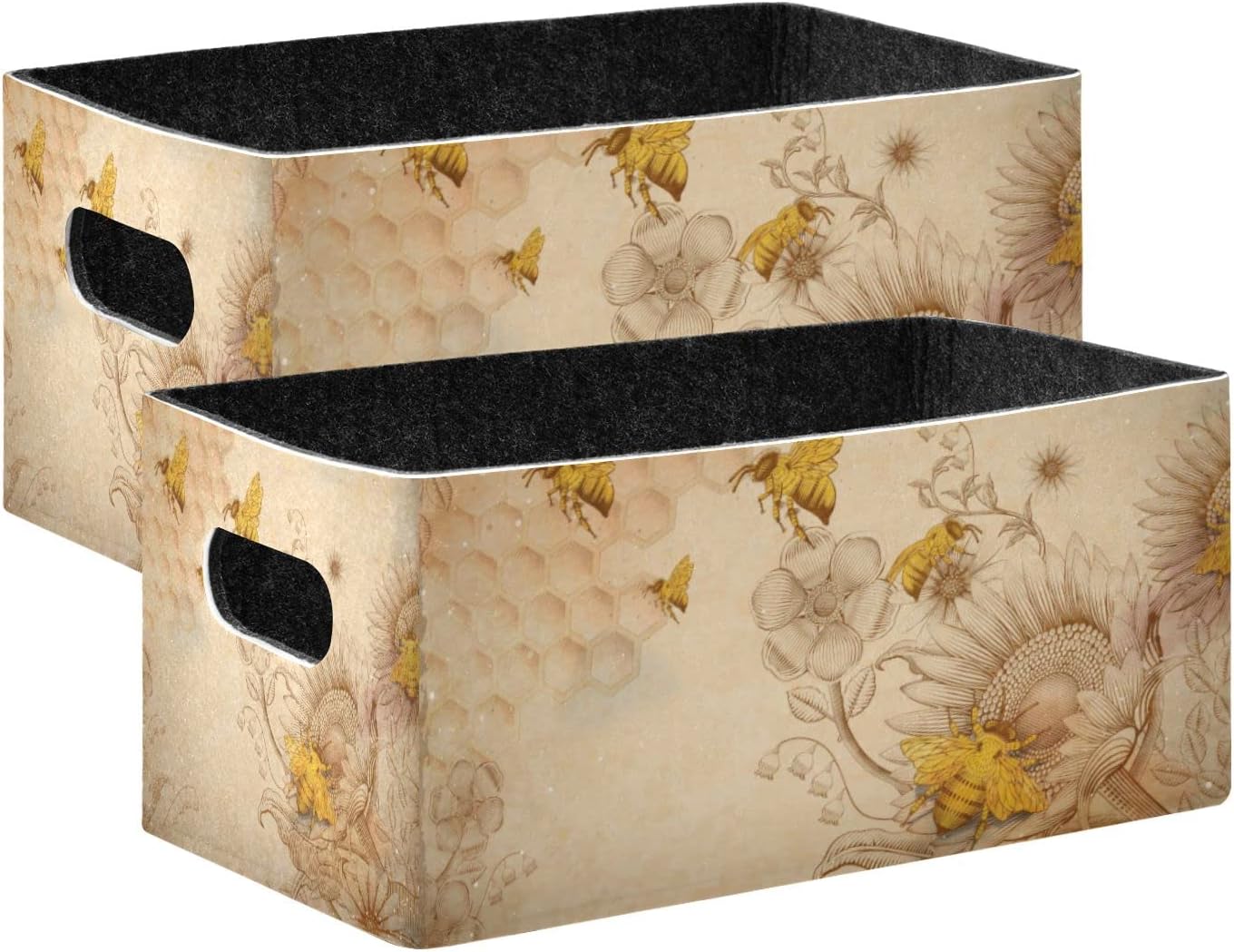 Amazon.com: Kcldeci Luxury Marble Stone Gold White Storage Bins Baskets ...