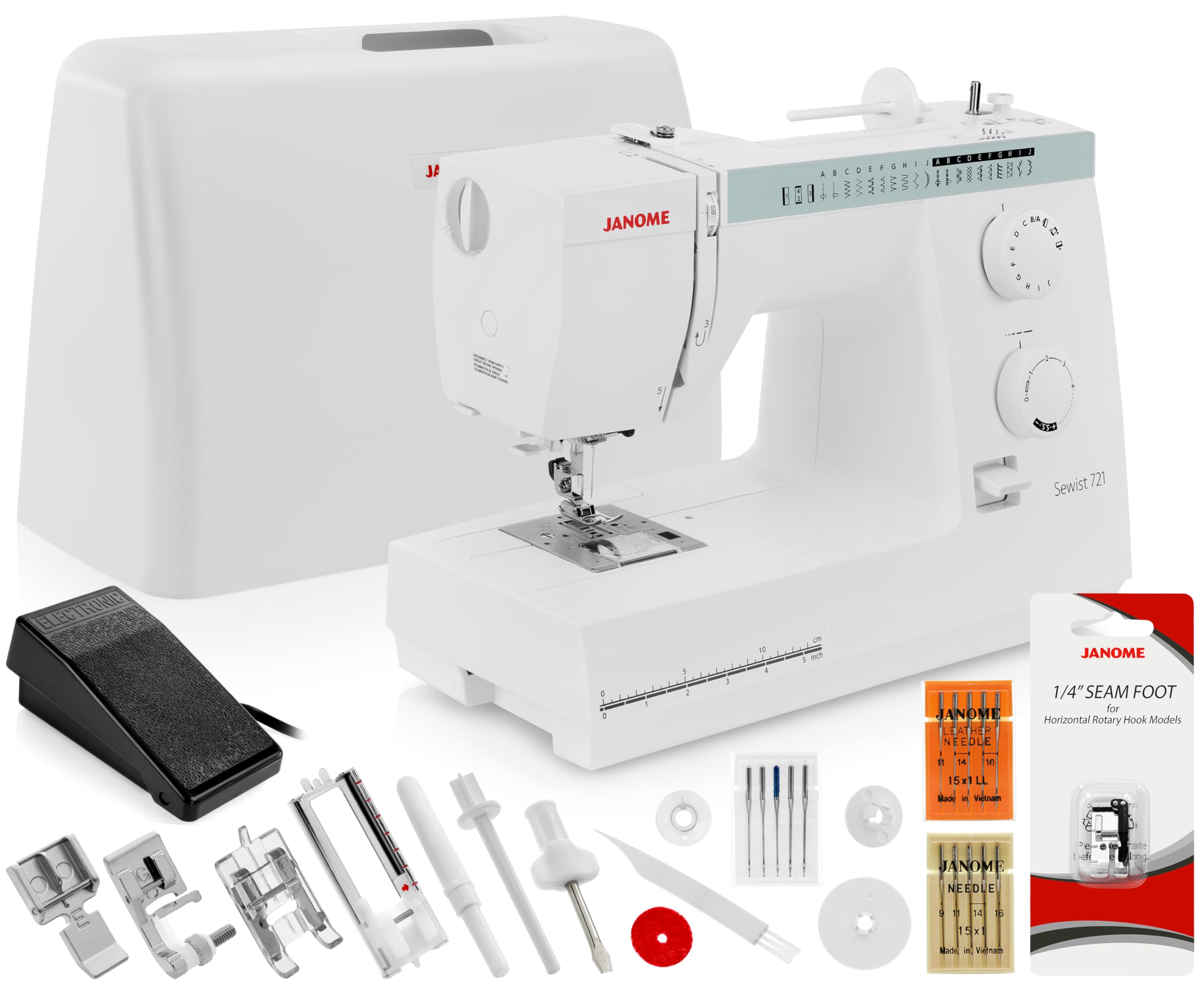 Amazon.com: Janome Sewist 721 Sewing Machine - Includes 1/4" Seam Foot ...