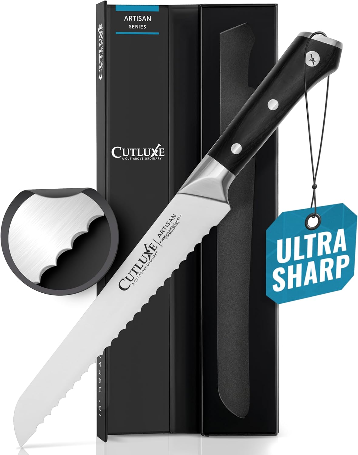 Amazon.com: Cutluxe Bread Knife – 8" Serrated Bread Knife for Homemade ...