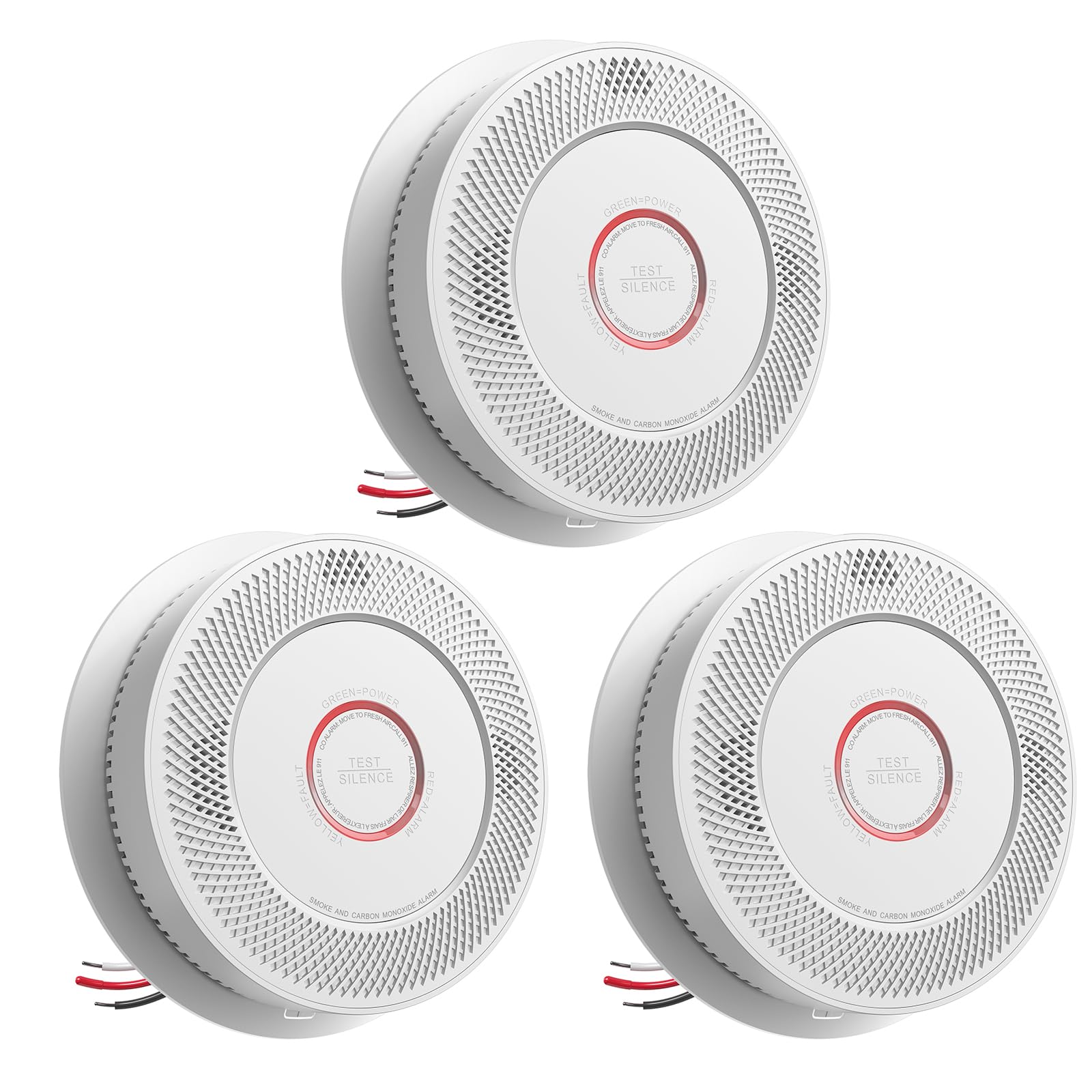 SITERWELL Hardwired Interconnected Smoke and Carbon Monoxide Detector ...