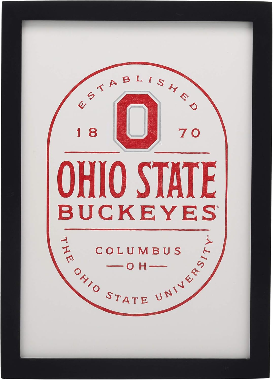 Amazon.com: Ohio State University Badge Framed Wood Wall Decor ...