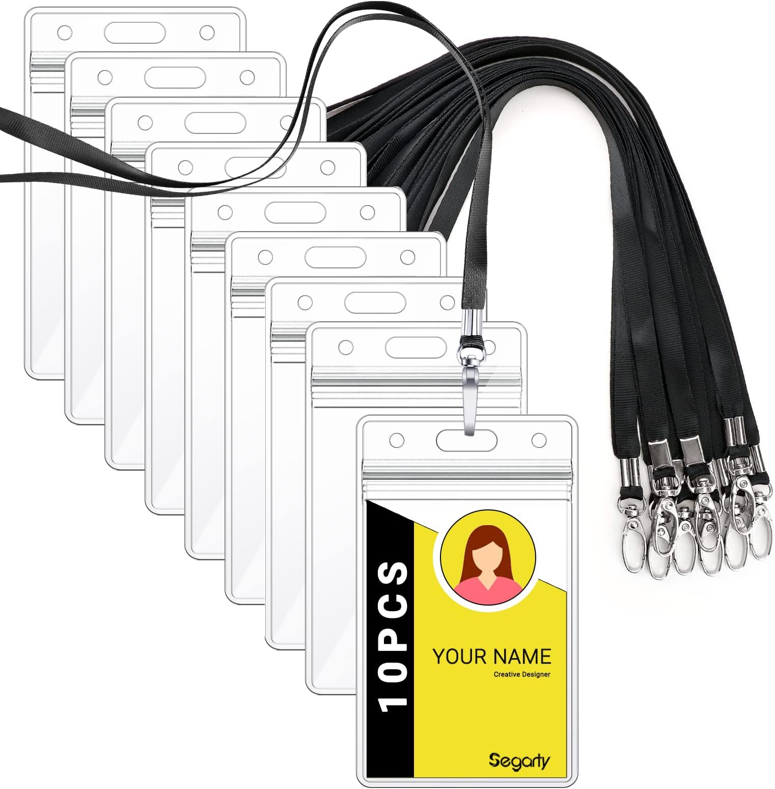 Amazon.com : Segarty Lanyards with ID Holder, 10 Pack Vertical Clear ...
