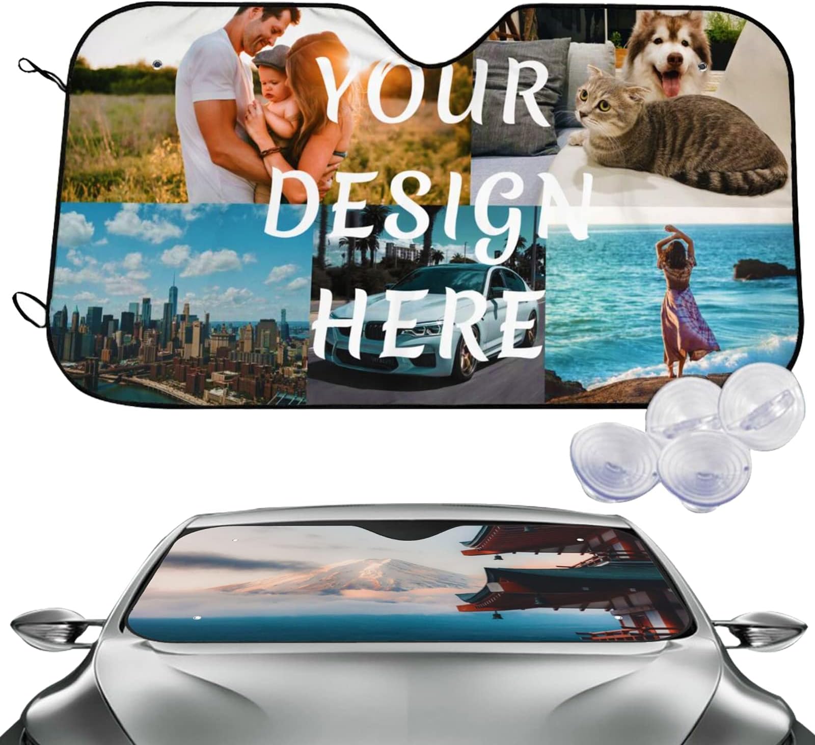 Amazon.com: MSD Custom Windshield Sun Shade – Personalized Image or ...