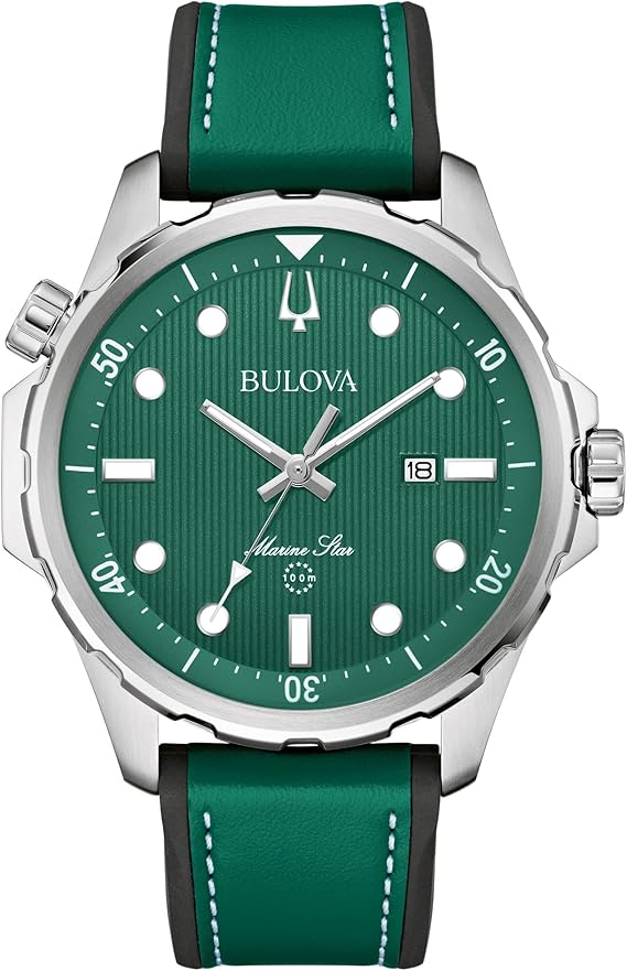 Amazon.com: Bulova Men's Marine Star Quartz Silver Stainless Steel Case ...