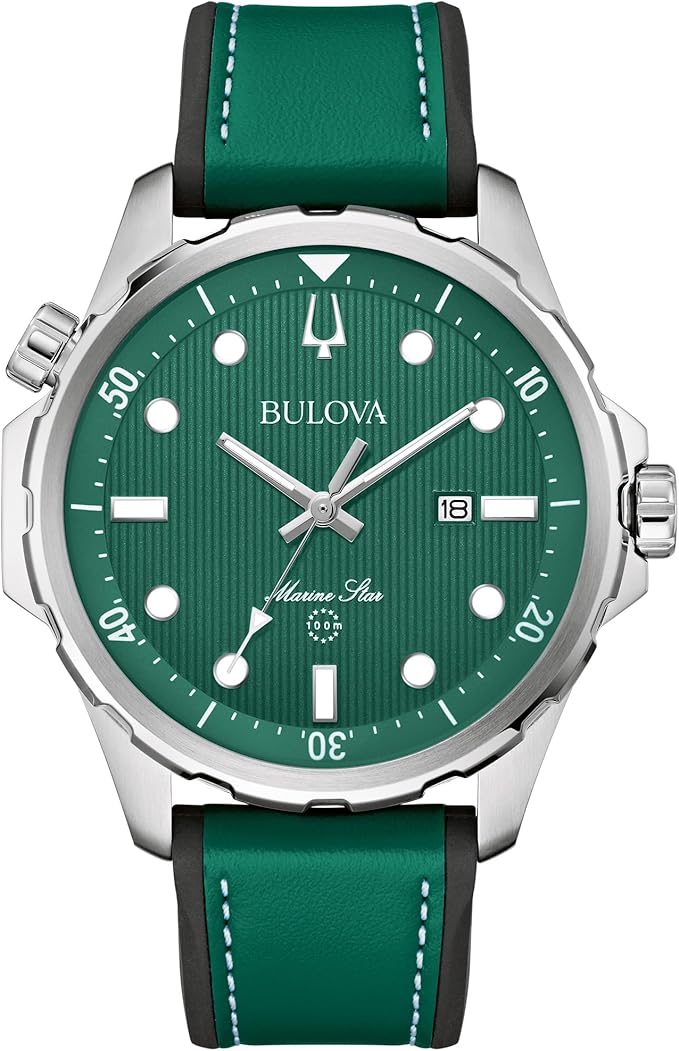 Amazon.com: Bulova Men's Marine Star Quartz Silver Stainless Steel Case ...
