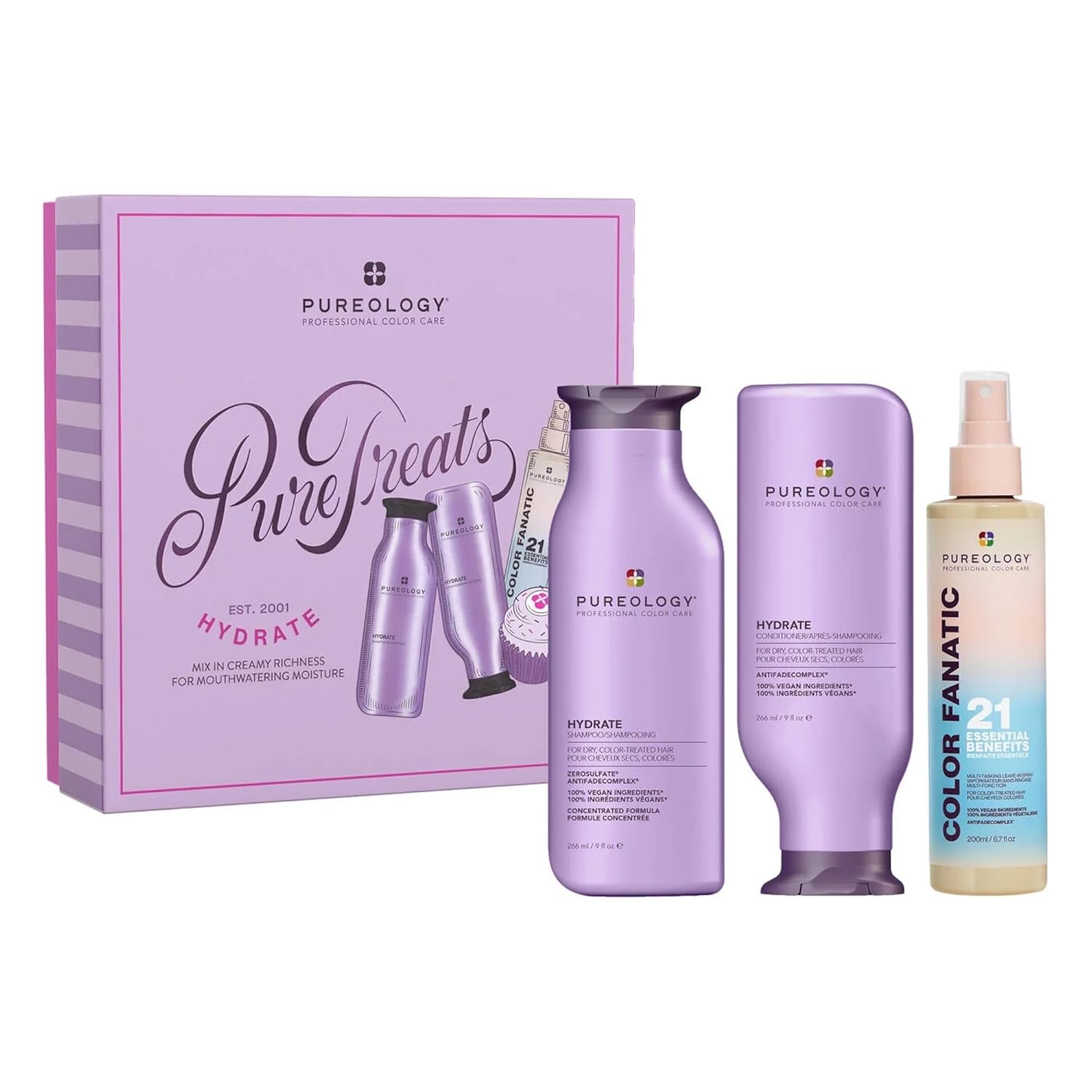 Amazon.com: Pureology Pure Treats Hydrate Holiday Kit - Shampoo ...