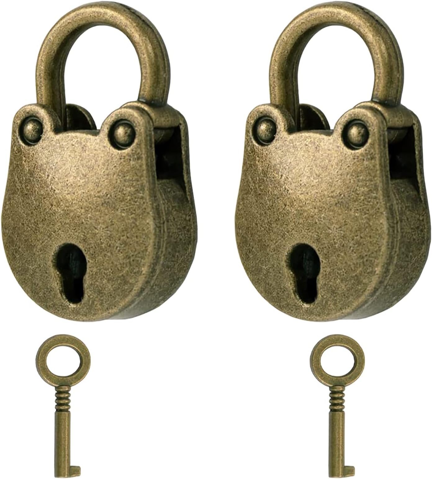 JianLing 2 Sets Mini Antique Bronze Locks and Keys, Retro Vintage Small ...