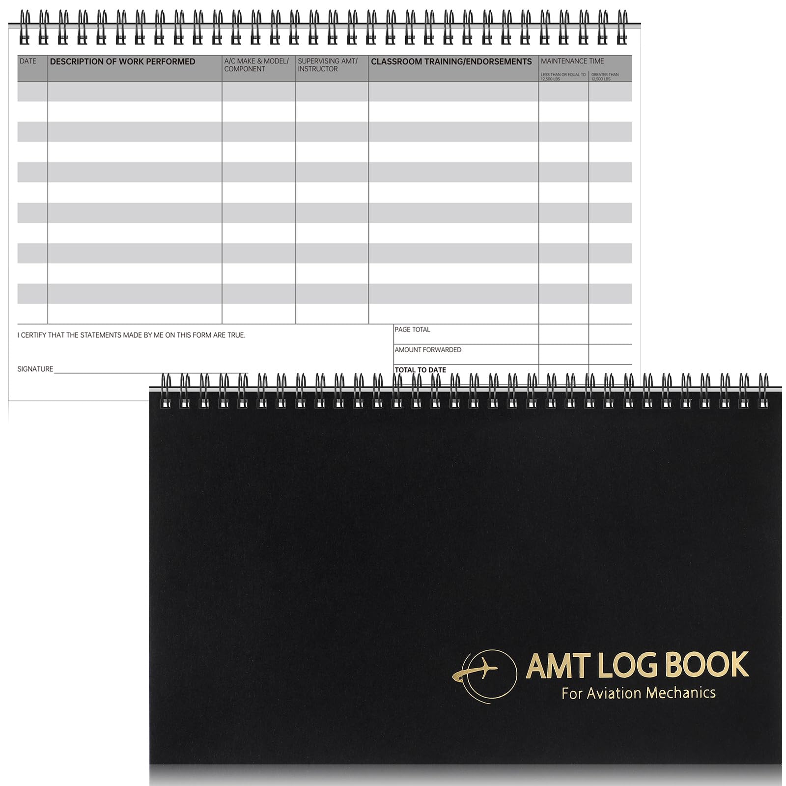 Amazon.com: Fuyoooo Amt Logbook 11 x 6.5 Inch for Maintenance ...