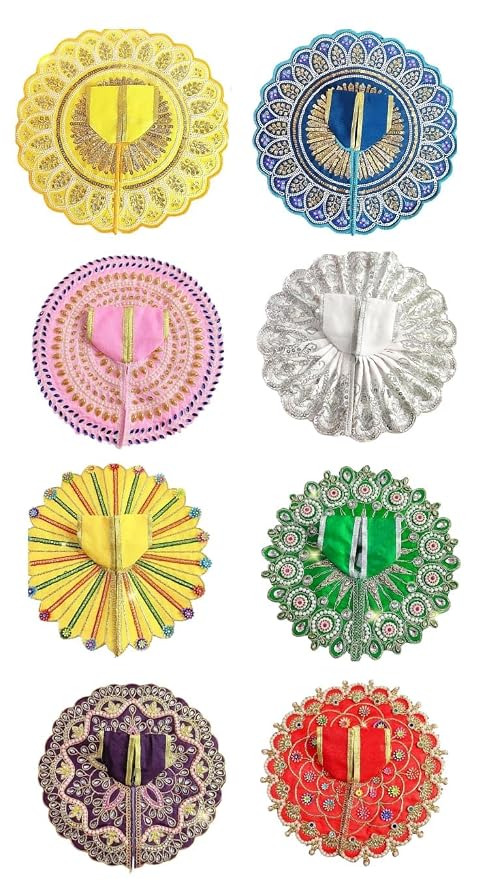 Partish Laddu Gopal Dress (Pack of 8, Random Designs & Colors) l Ladoo ...