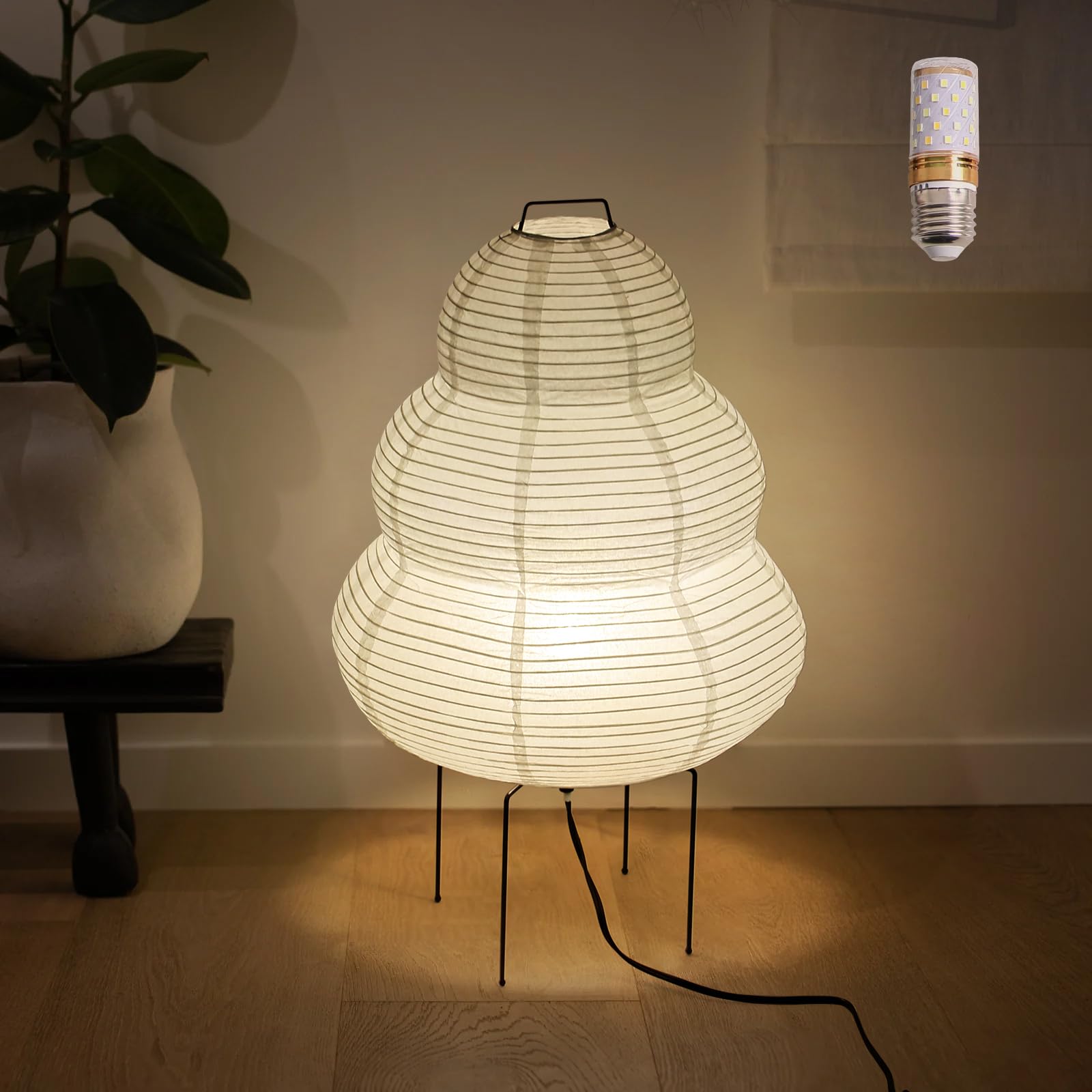 Buovikalo Noguchi Floor Lamp, Wabi-Sabi Style Paper Floor Lamp ...