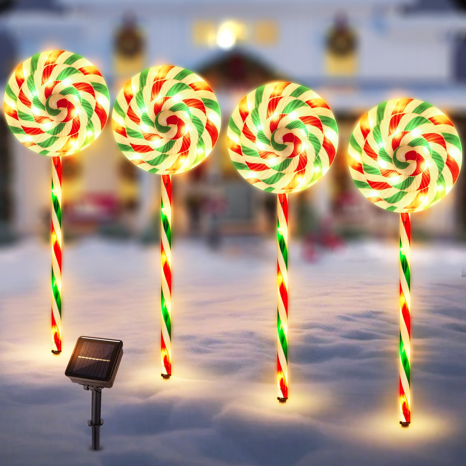 Amazon.com : BRIGHTDECK Lollipop Solar Pathway Lights, Set of 4 ...
