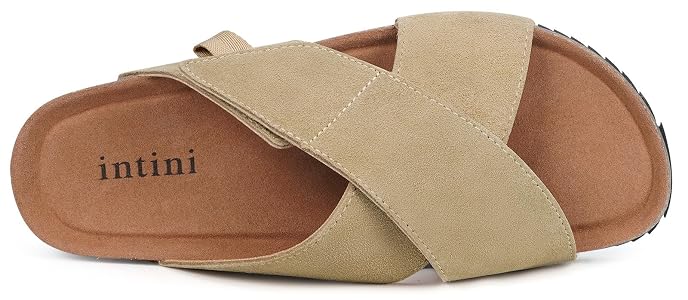 Book Lover Gifts Women's Cork Footbed Slide Sandals - Suede Leather ...