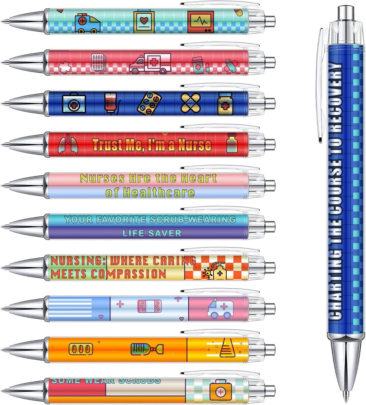 Amazon.com : lyforx Nurse Pens Cartoon Nurse Pens, Cute Retractable ...
