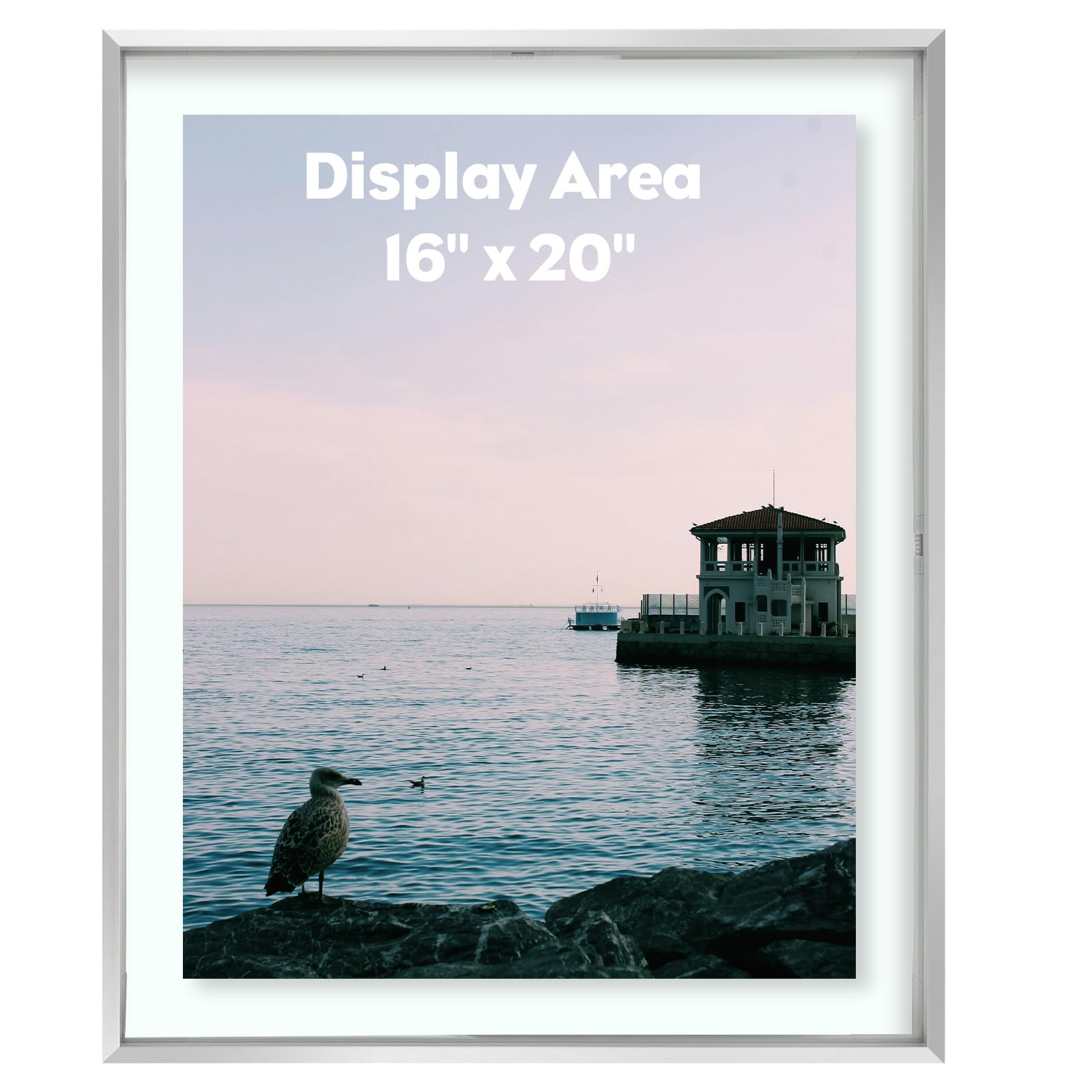 Snapklik.com : 16x20 Floating Frame, Silver Aluminum Picture Frame ...