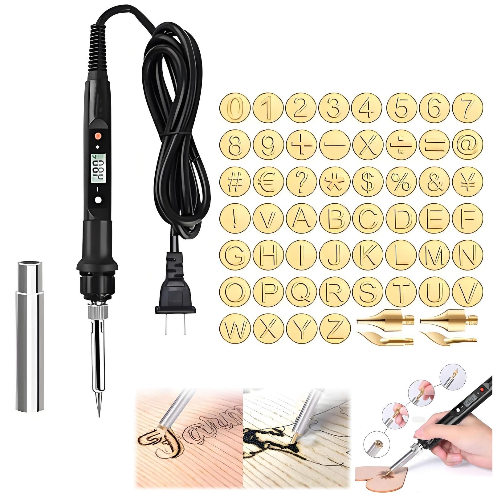 Amazon.com: Wood Burning Kit, Hot Stamps for Wood Burning Tool, Hot ...